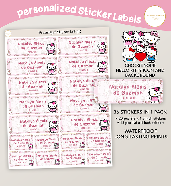 Personalized Sticker Name Labels Sanrio Hello Kitty - Creative Corner PH