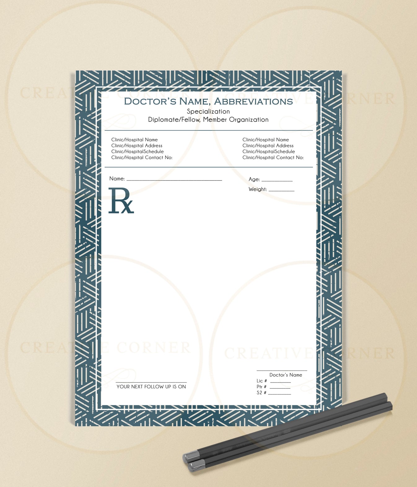 Personalized RX Pads RX-020 Creative Corner PH